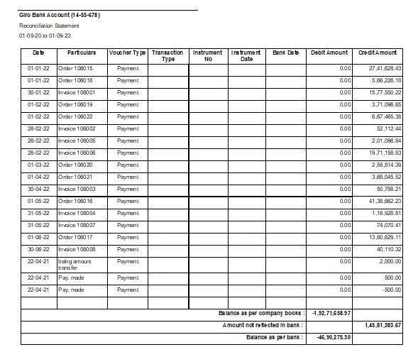 Bank Reconciliation Statement (BRS) "Report" [NAVISION]
